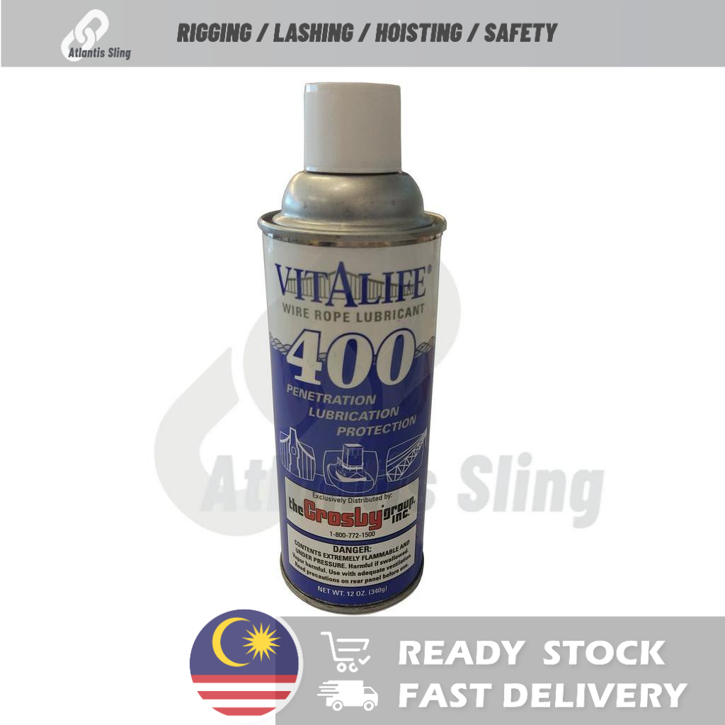 Crosby Vitalife 400 Standard Wire Rope Lubricant 12oz Aerosol | Shopee ...