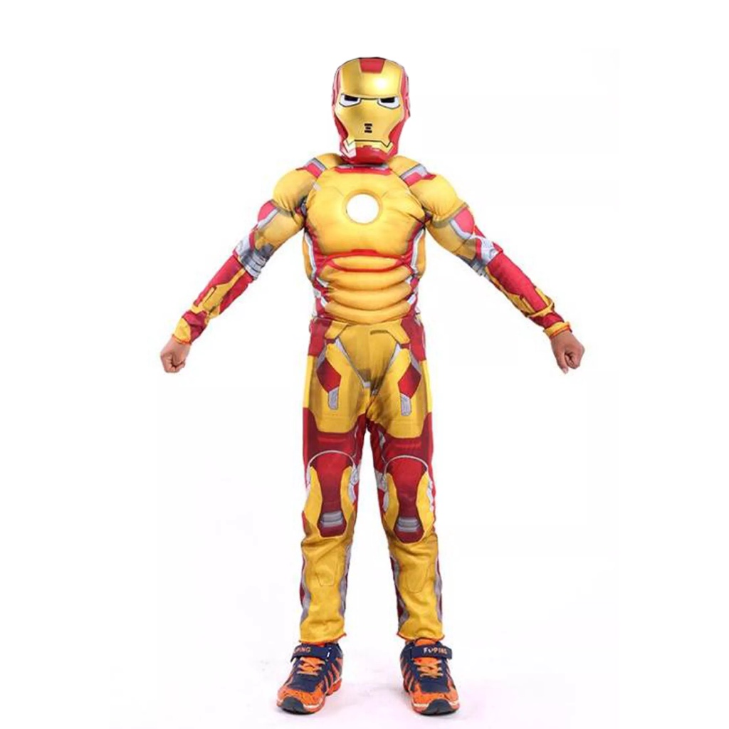 Congme Muscle Iron Man Costume, Marvel Superhero Ironman Cosplay Suit ...