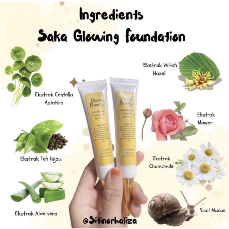 SAKA GLOWING FOUNDATION SPF 50 / SAKA FACE MIST GLOWING READY STOCK ...