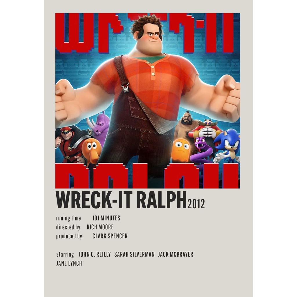 【READY STOCK】Poster WRECK-IT RALPH Movies for home/bedroom/office/GIFT ...