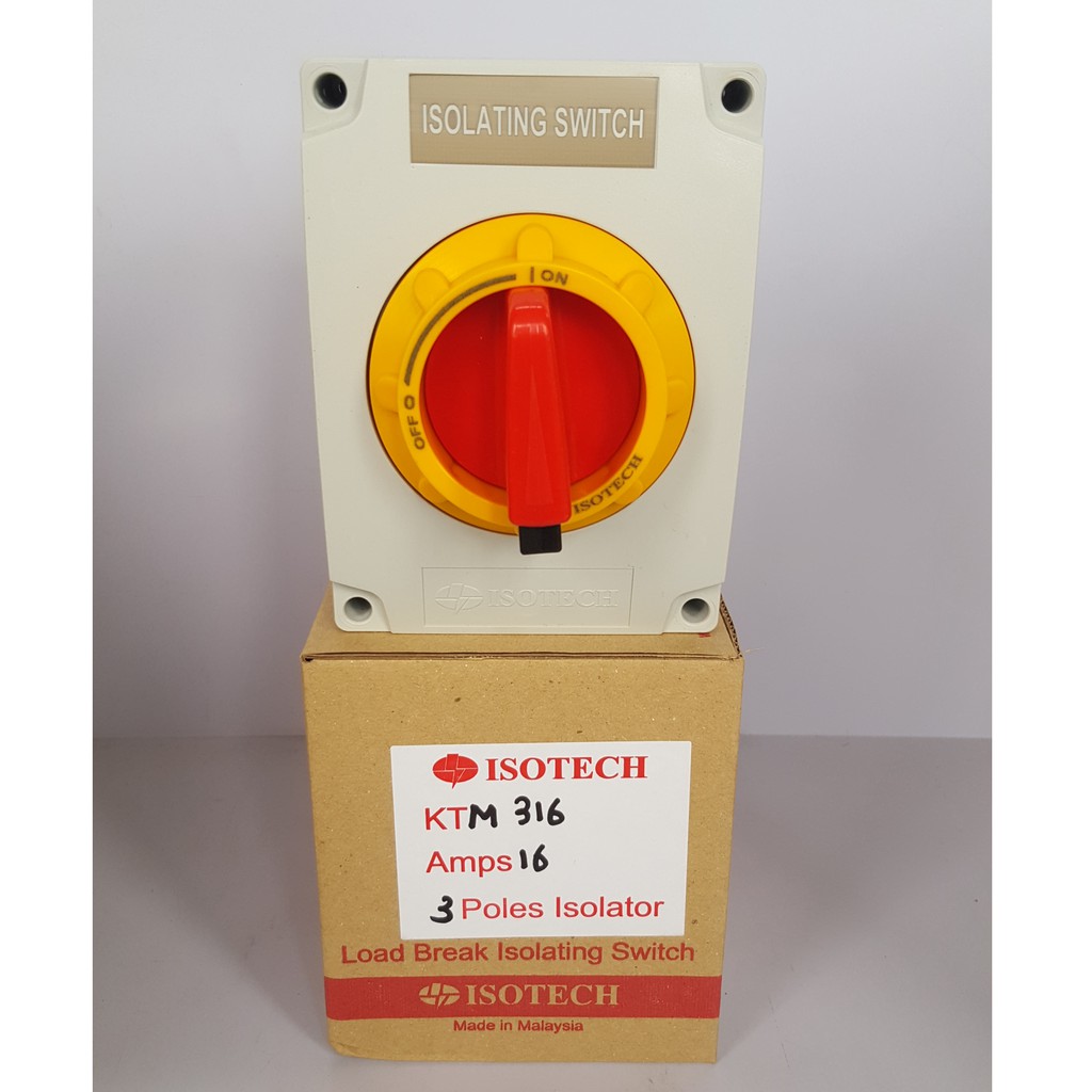 ISOTECH 16A~63A 3 Poles Isolator With PVC Enclosure KTM Series KTM316 ...