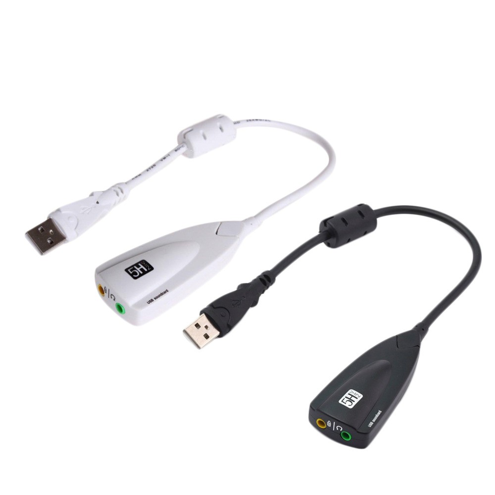 USB 2.0 Virtual 7.1 Channel Audio External Sound Card Adapter (Black/White) READY STOCK | Shopee ...