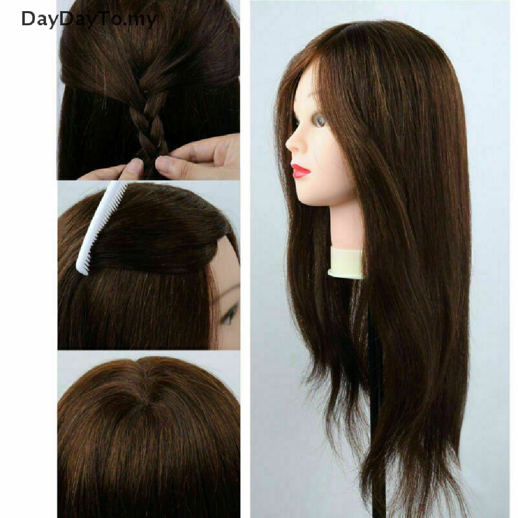 【DayDayTo】 Manequin Human Hair Barber Practice Hairstyle Hairdresser ...