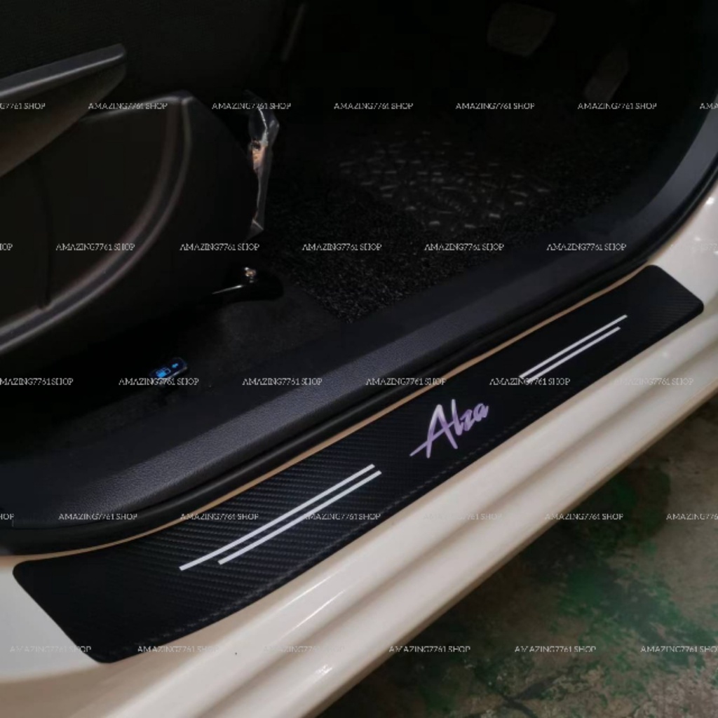 AMAZING NEW PERODUA ALZA 2022 CARBON FIBER DOOR STEP PU LEATHER REAR ...