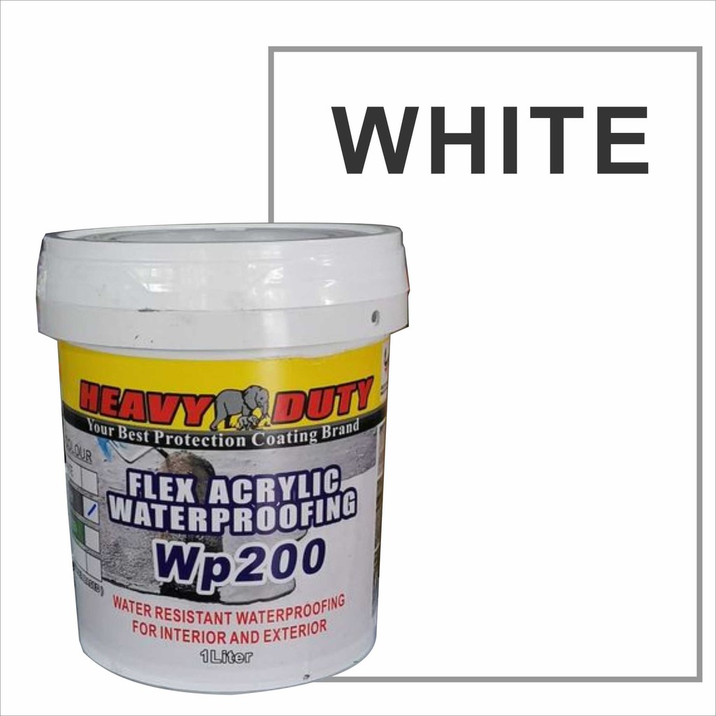 1L (WHITE) waterproofing acrylic ( Heavy Duty Brand Coating ) WP 200 ...