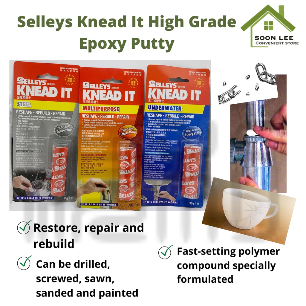 Selleys Knead It High Grade Epoxy Putty / 高级环氧树脂灰泥 | Shopee Malaysia