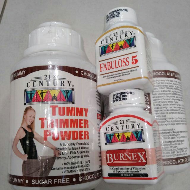 21st century tummy trimmer powder + burnex 10s + fabuloss 10s kurus ...
