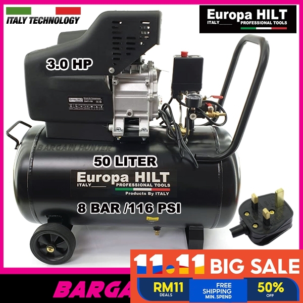 [ HARGA KILANG ] Europa Hilt Air Compressor 3.0hp 50L Tank | Shopee Malaysia