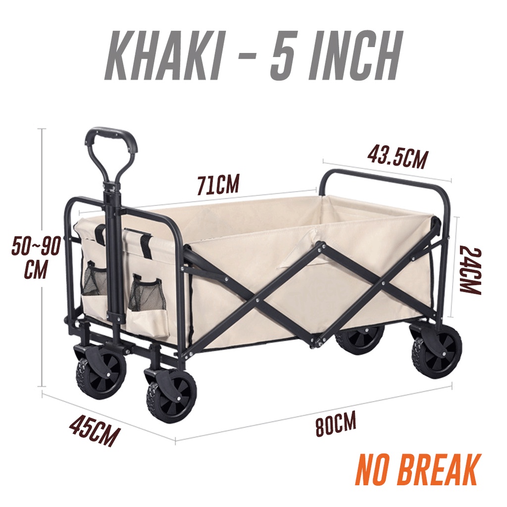 5IN/8IN Large Camping Trolley / Foldable Outdoor Trolley/Baby Troli ...