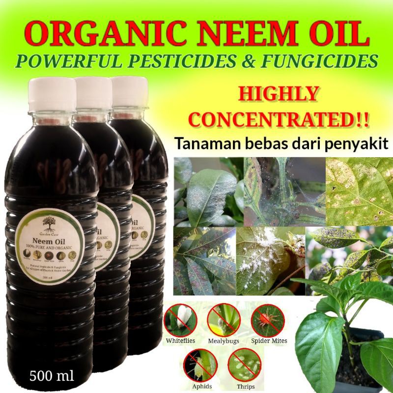 NEEM OIL CONCENTRATED ORGANIC 500ML | POWERFUL PESTICIDES & FUNGICIDES ...