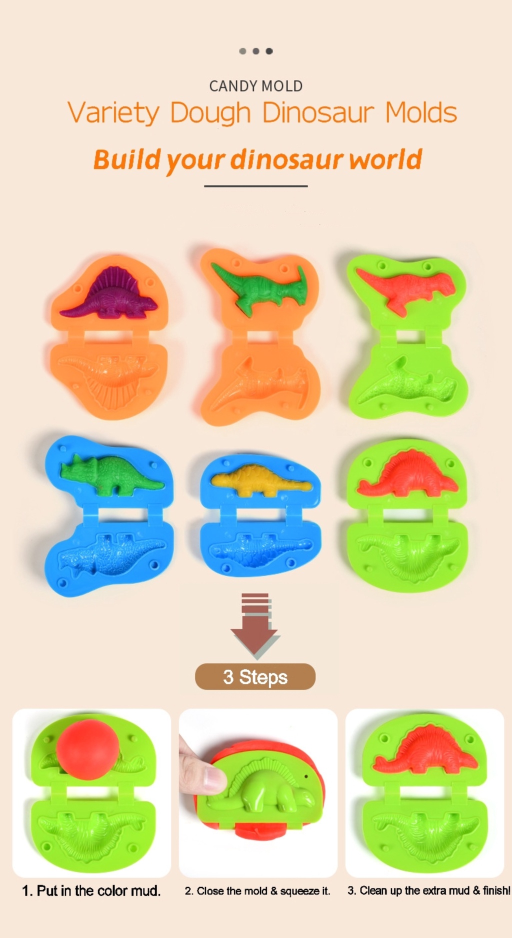 3D Color Clay Play Doh DIY Play Dough Plasticine Kids Toys Pizza ...