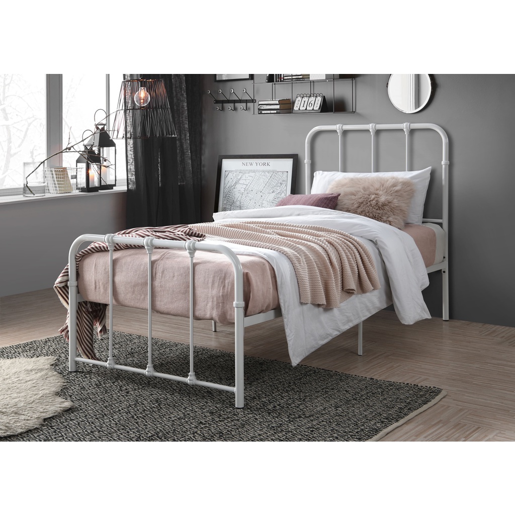 SHIRO Furniture Single Bedframe Metal Katil Bujang Besi Bedframe with ...