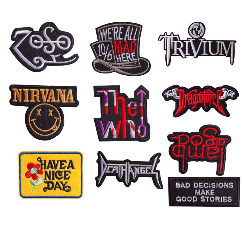 1PCS,Punk Rock Clothes Patches,Iron-On Patches Alphabet Letter ...