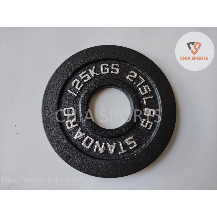 2.75LB / 1.25kg Olympic Weight plate 5cm Black Cast Iron Plates ...