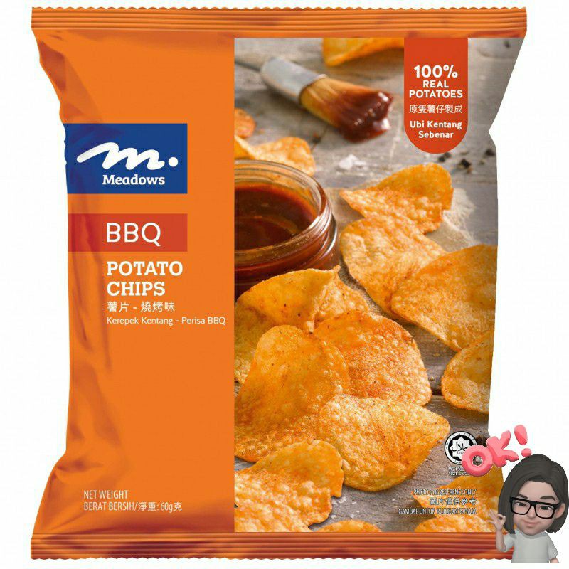 Meadows BBQ Potato Chips(60g) | Shopee Malaysia