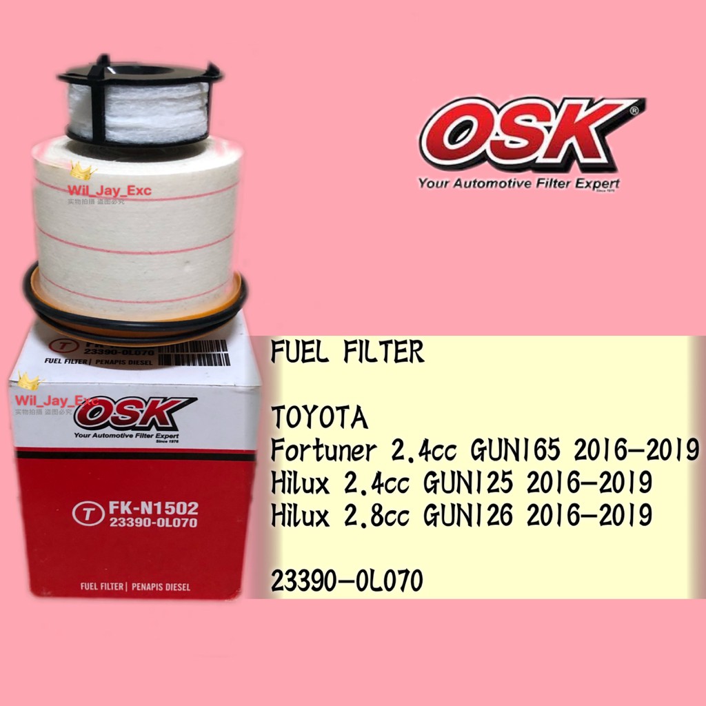 OSK FK-N1502 FUEL FILTER DIESEL FILTER TOYOTA HILUX REVO GUN125 2.4CC ...