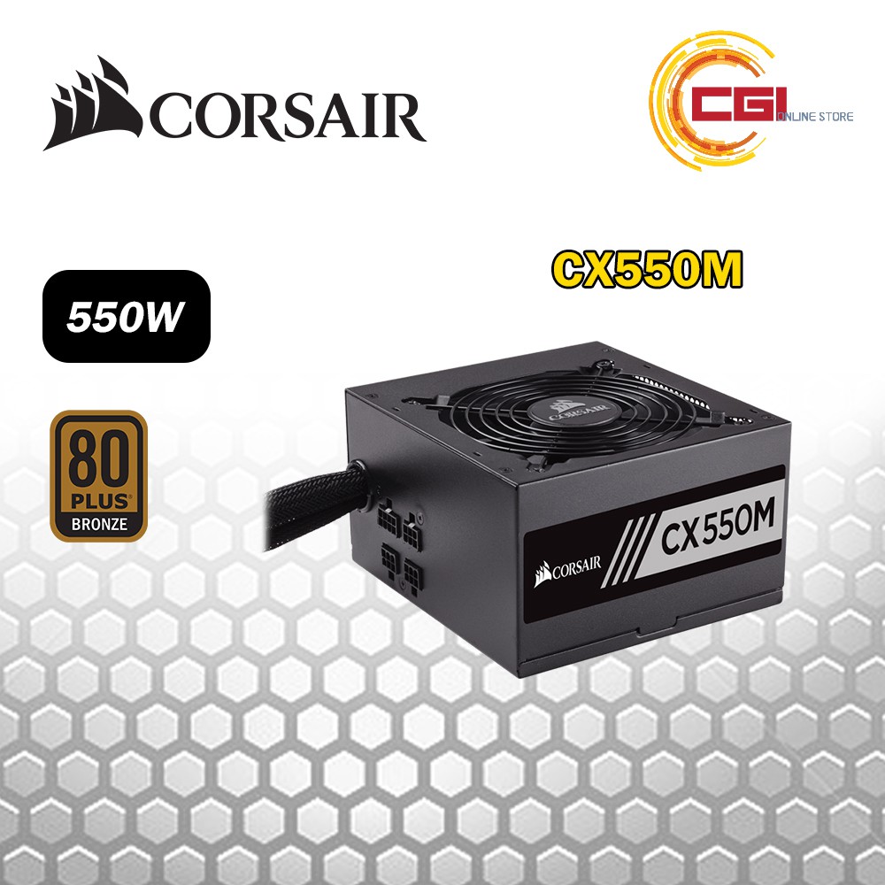 Corsair CX550M 550W 80PLUS Bronze Certified Modular ATX PSU (CP-9020102 ...