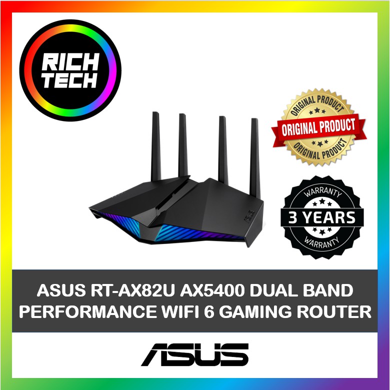 ASUS RT-AX82U AX5400 DUAL BAND PERFORMANCE WIFI 6 GAMING ROUTER | Shopee Malaysia