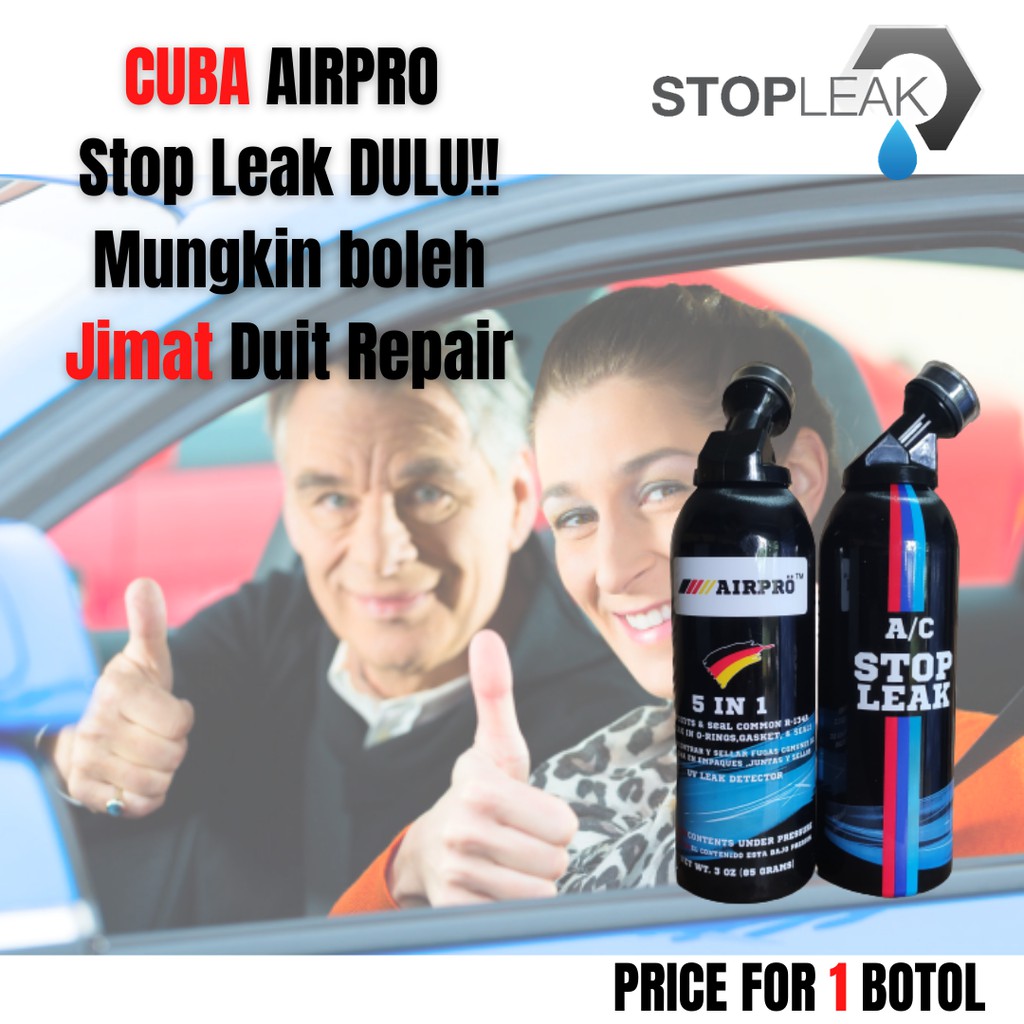 📣100% 📣 DIY TOP UP STOP LEAK AC GAS + OIL TREATMENT CAR AIR COND R134 ...