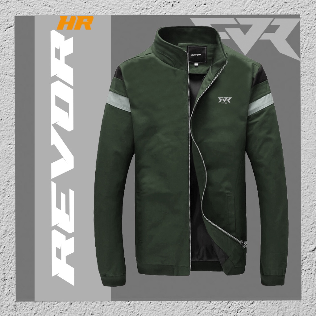 Revor HR Men's Waterproof Styles Long Motorcycle Jacket army/gray/navy ...