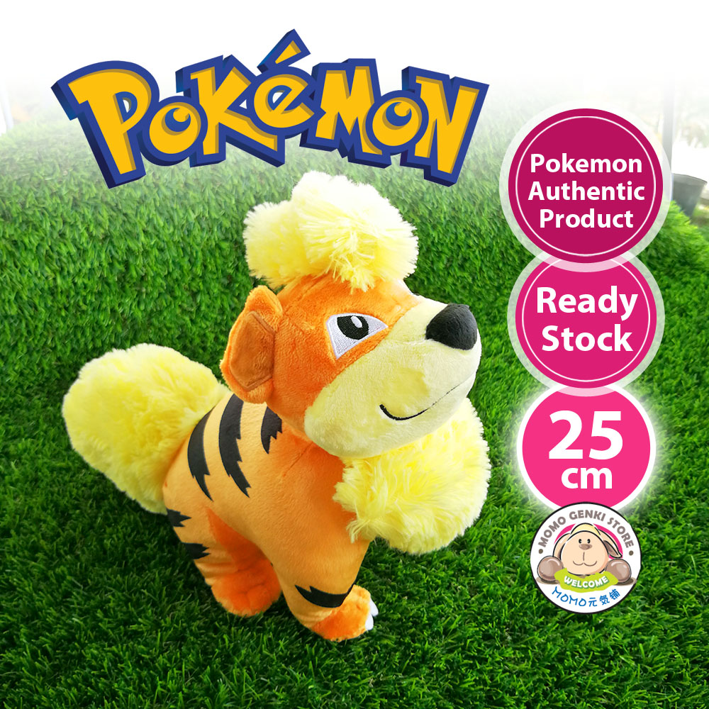 Pokemon Pikachu Authentic Genuine Growlithe Dogs Soft Plush Toy Doll ...