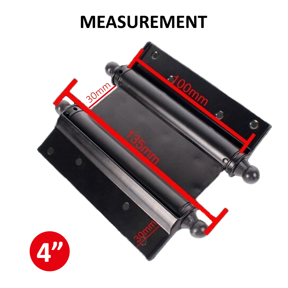 2PCS 3”/4"/5” Mild Steel Cowboy Hinges Cowboy Door Double Action Spring ...