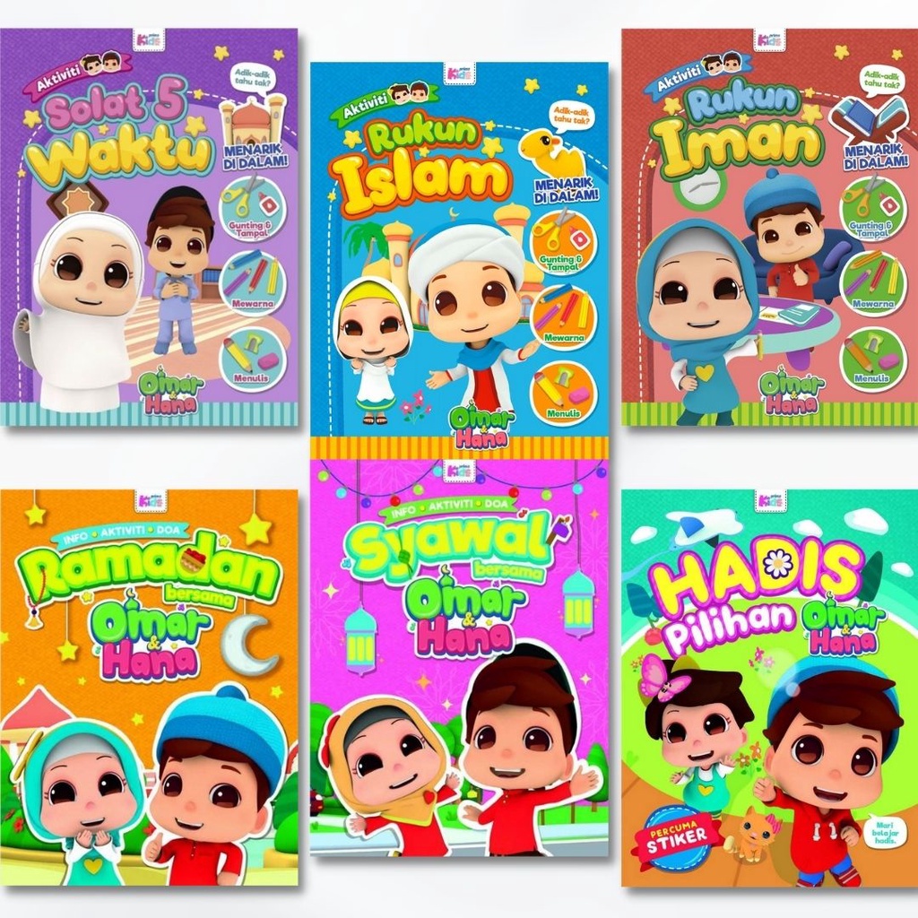 [KIDS PRIMA] Buku Aktiviti Omar & Hana (Solat 5 Waktu/Rukun Iman/Rukun ...
