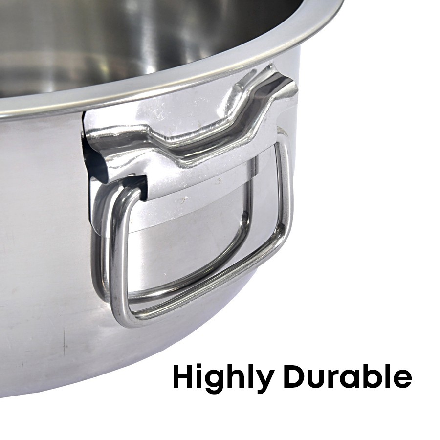 30cm + 26cm + 22cm Big Multipurpose Stainless Steel Induction Indian ...