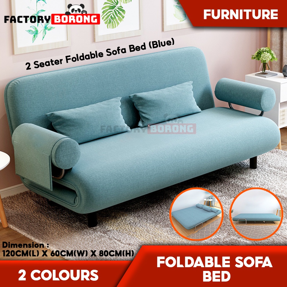 FB N854 Katil Sofa Lipat Premium Kain Rekaan Nordic Bergaya Moden untuk ...