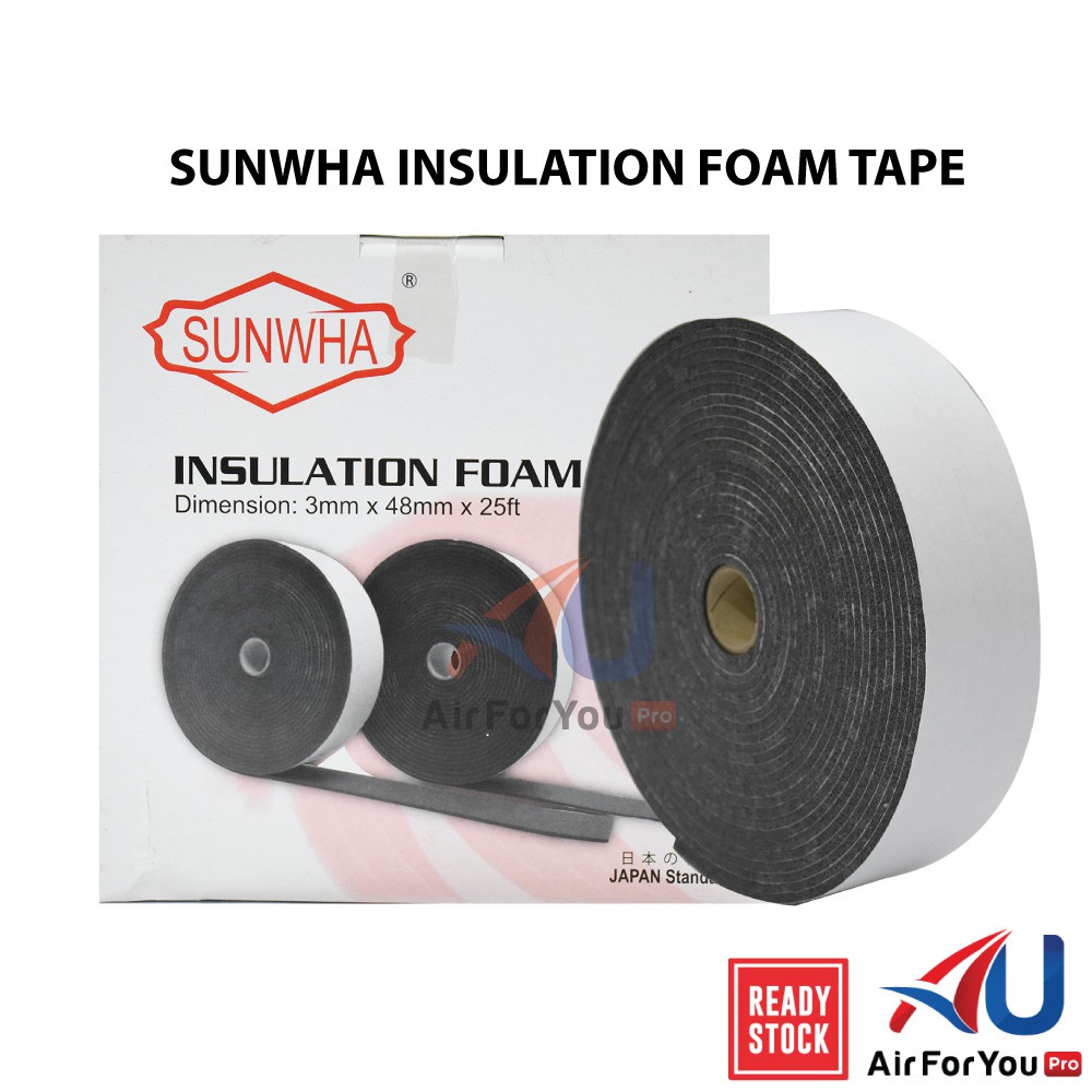 Sunwha Aircon Multi Purpose Insulation Foam Tape (3mm x 48mm x 25ft ...