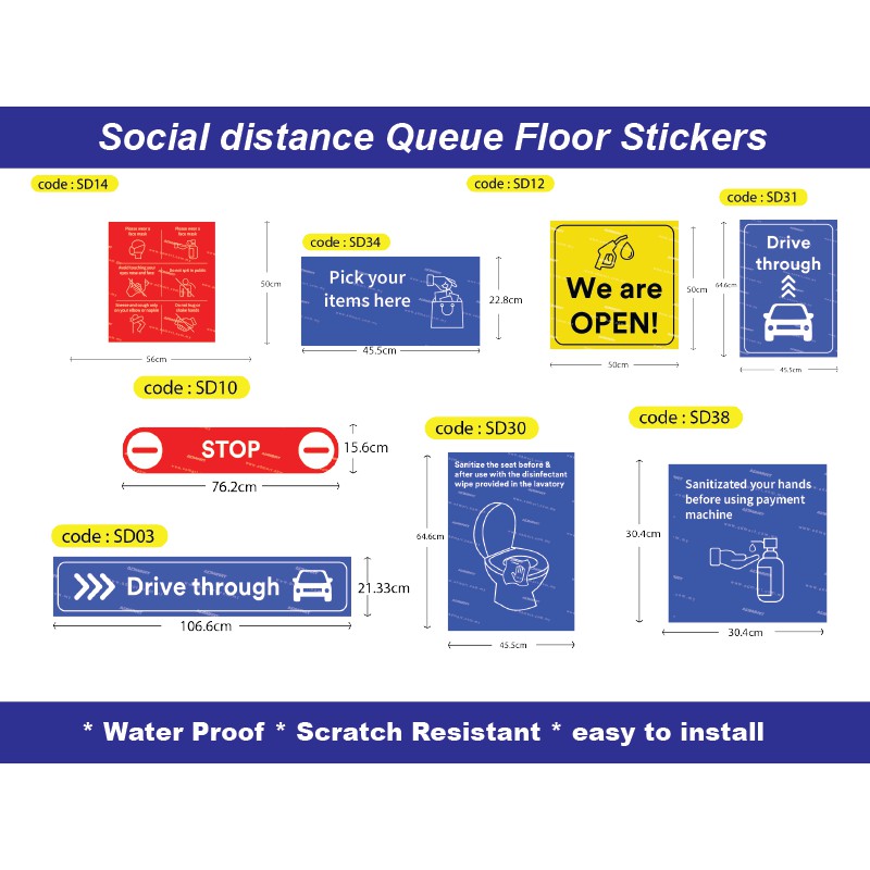 Social Distance Floor Decal Sticker SD series 2 social distancing ...