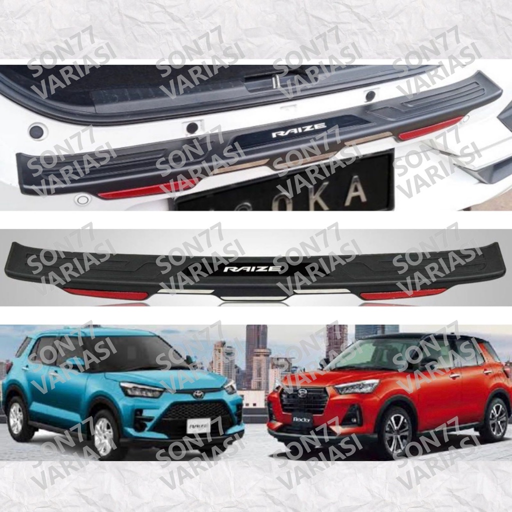 HITAM Rear Sillplate of Toyota Raize Daihatsu Rocky 2021 2022 UP Black ...