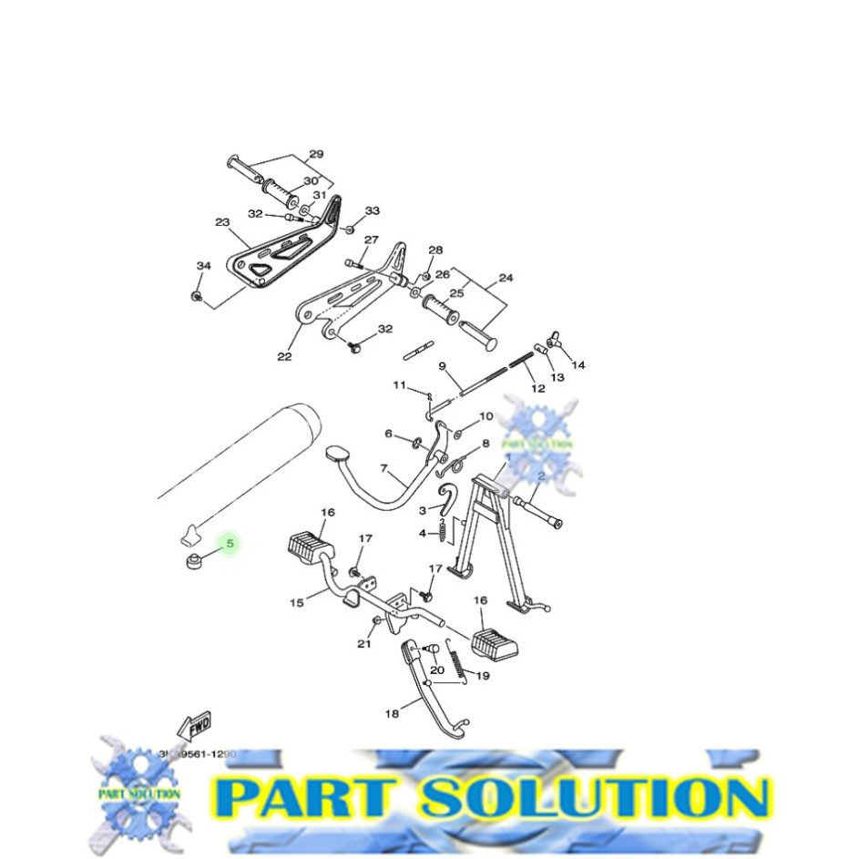 Standard TWO 2 MIDDLE RUBBER YAMAHA MIO XEON FINO X RIDE 54P F7114 00 ...