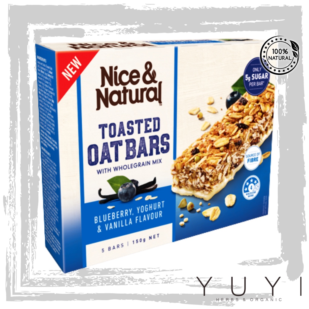 【Nice&Natural】Toasted Oat Bars (Blueberry & Vanilla Flavour) - 150g ...