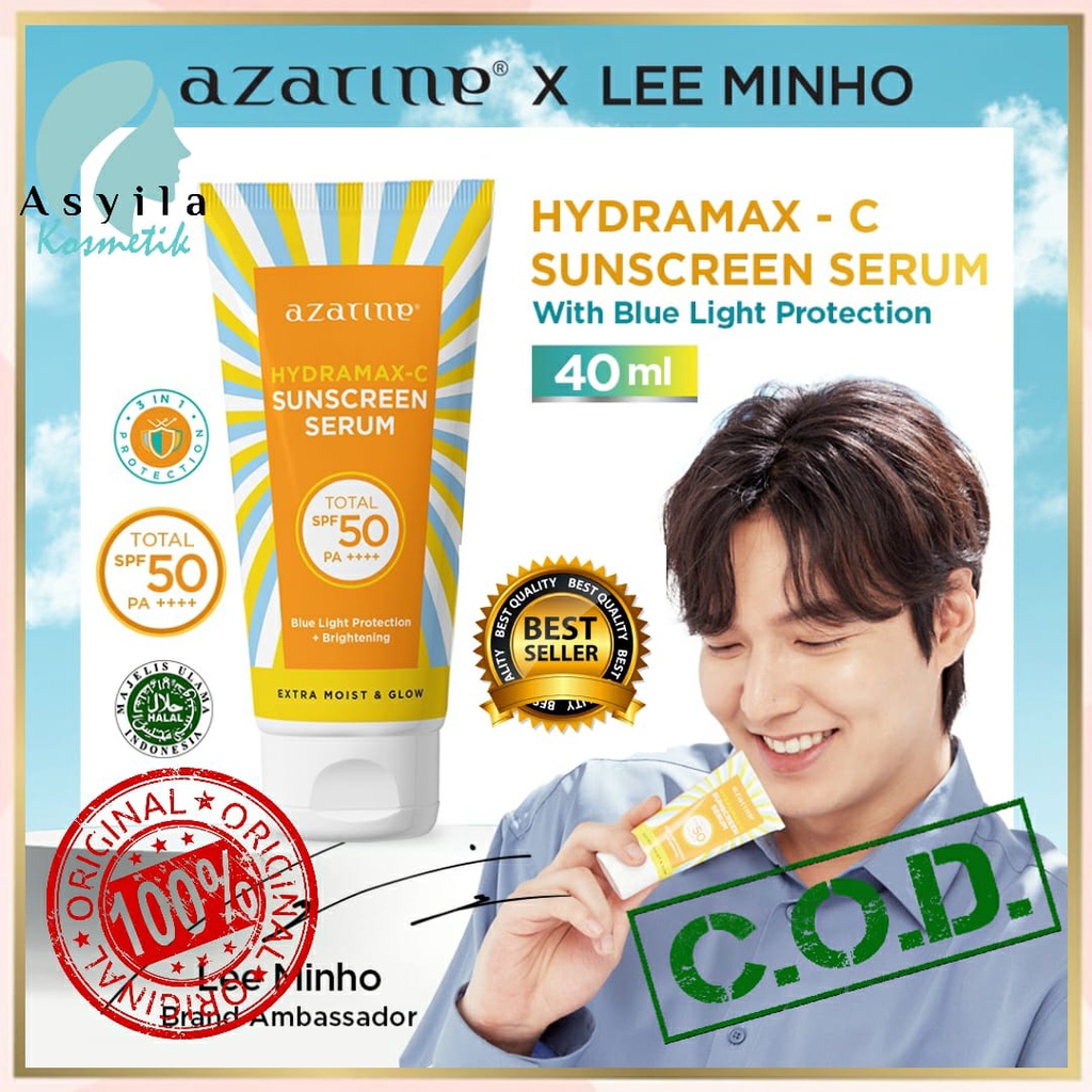 Original Azarine Hydramax-C Sunscreen Serum SPF 50 PA++++ 40ml | Shopee ...