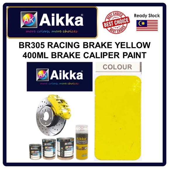 AIKKA Brake Caliper Paint BR305 Racing Brake Yellow 400ml Cat Kereta ...