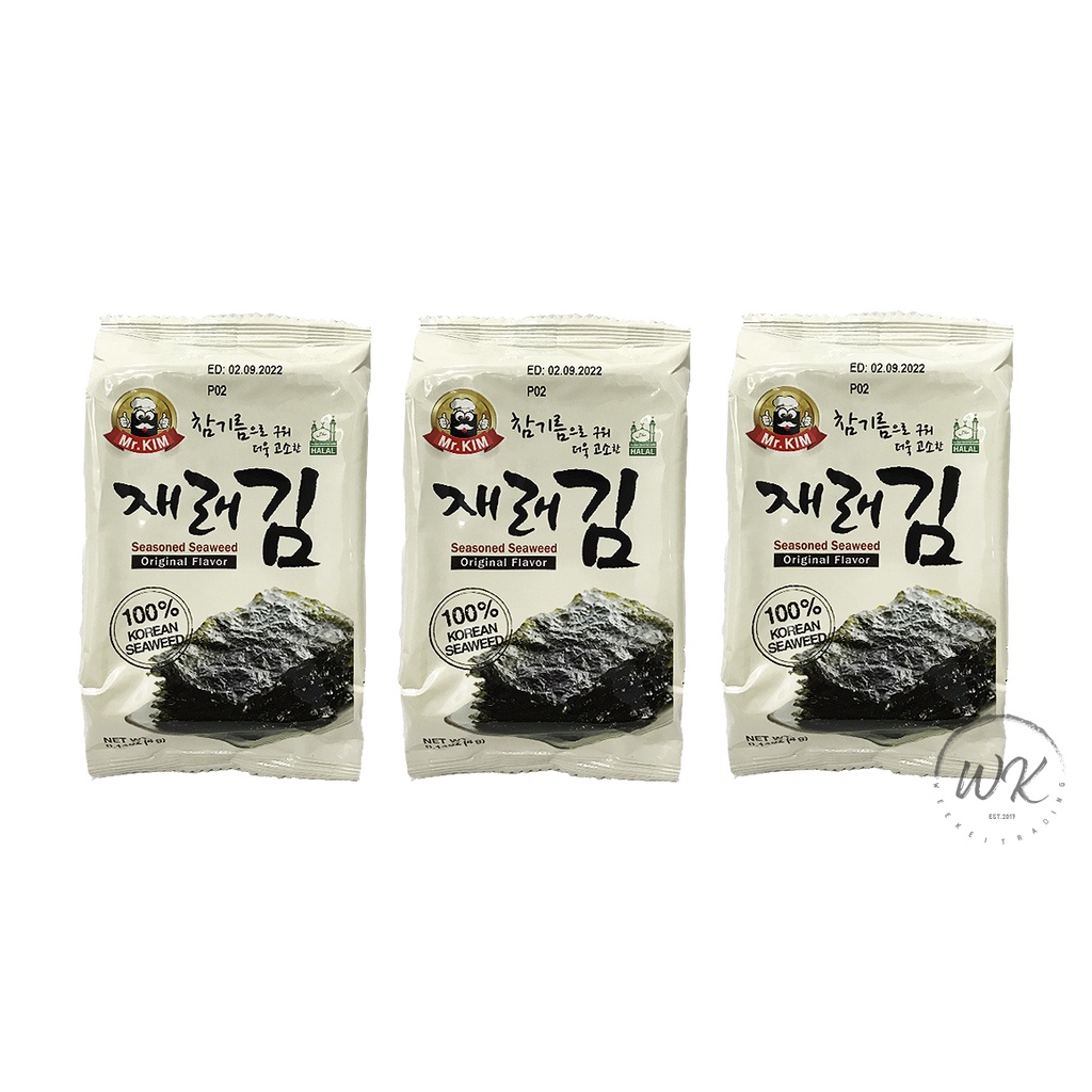 Mr Kim Seasoned Korean Roasted Seaweed Snacks 4g x 3packs (12g ...