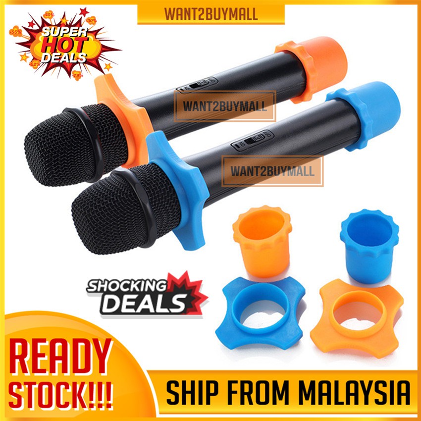 🇲🇾 🏆 Colourful Anti Rolling Silicon Kraoke Microphone Protection Ring ...