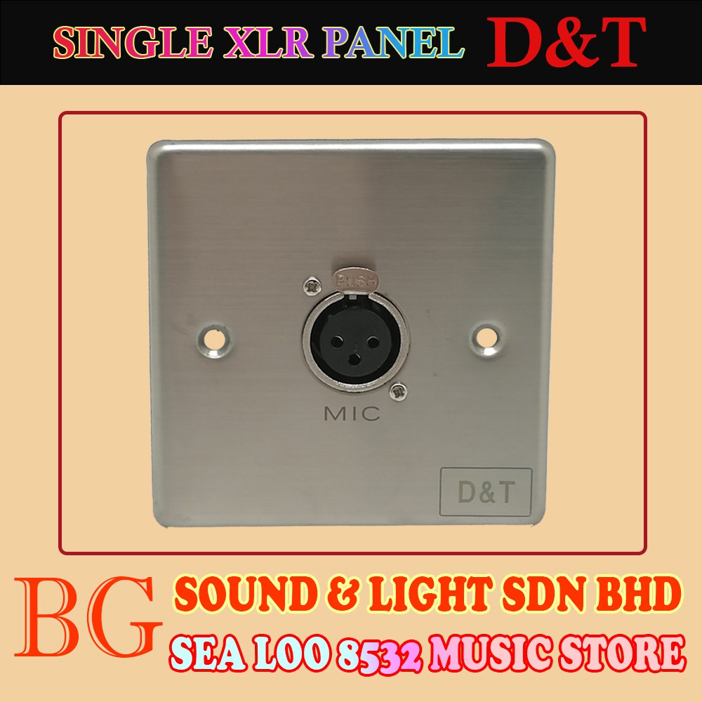 D&T SINGLE XLR FEMALE 3"x3" METAL WALL PLATE - XLR FEMALE WALL PANEL ...