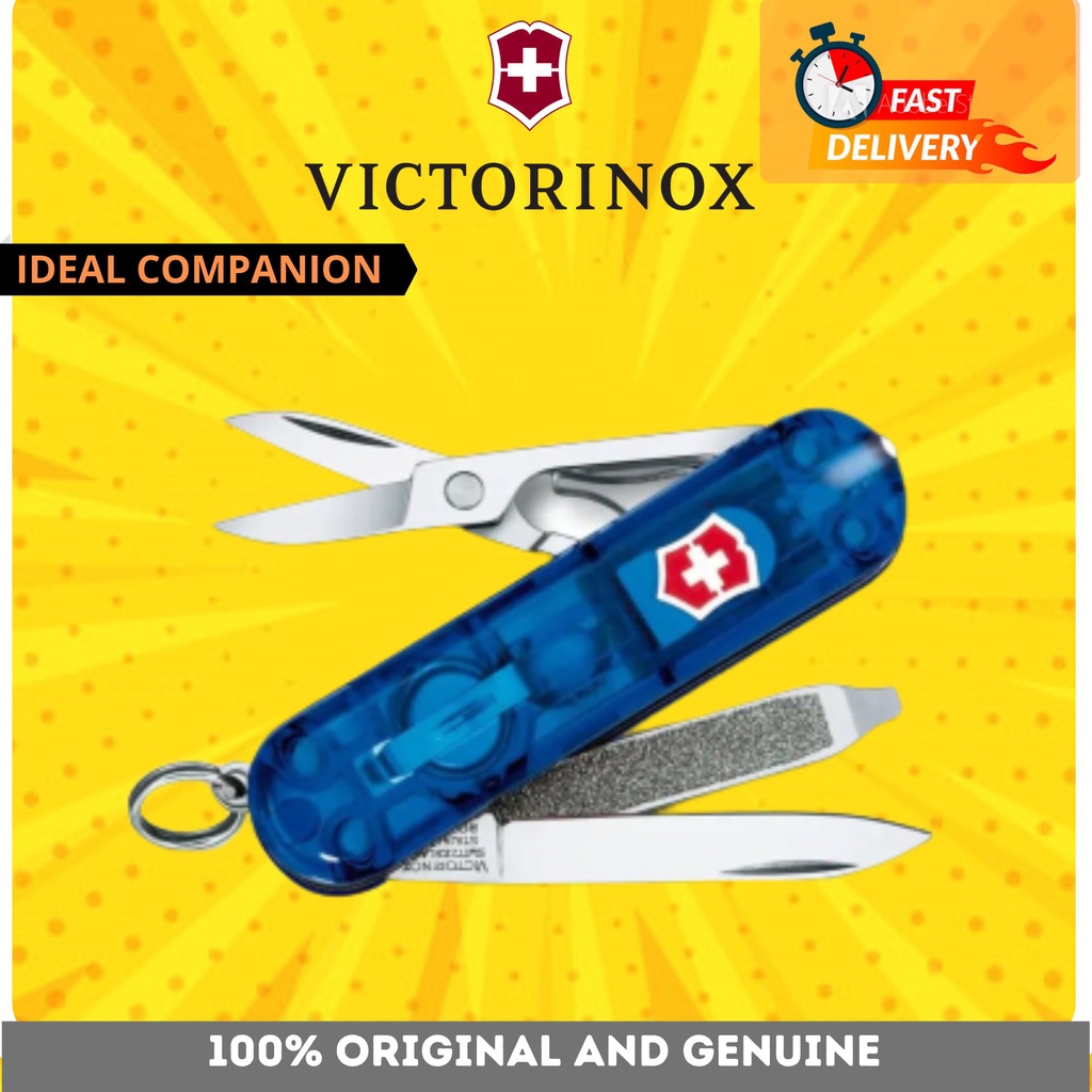 🔥100% ORIGINAL🔥 Victorinox Swiss Lite Blue Translucent 0.6228.T2 ...