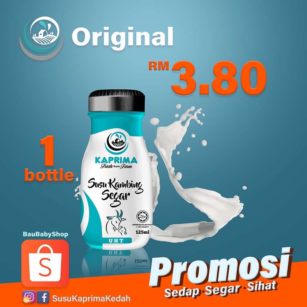 Uht Fresh Goat Milk Susu Kambing Kaprima Halal Original | Shopee Malaysia