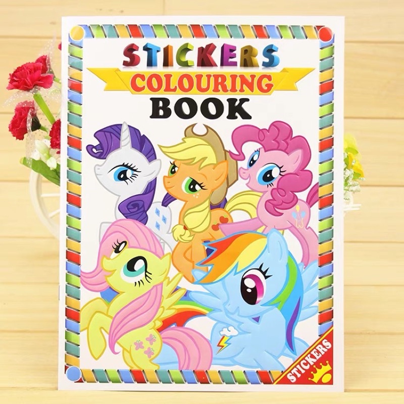 Children A4 Cartoon Sticker Book Colouring Book Kids Drawing Book Buku ...