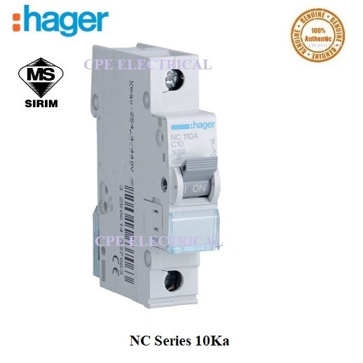 HAGER NC 10kA 1 Pole MCB 6A 10A 16A 20A 32A 40A | Shopee Malaysia