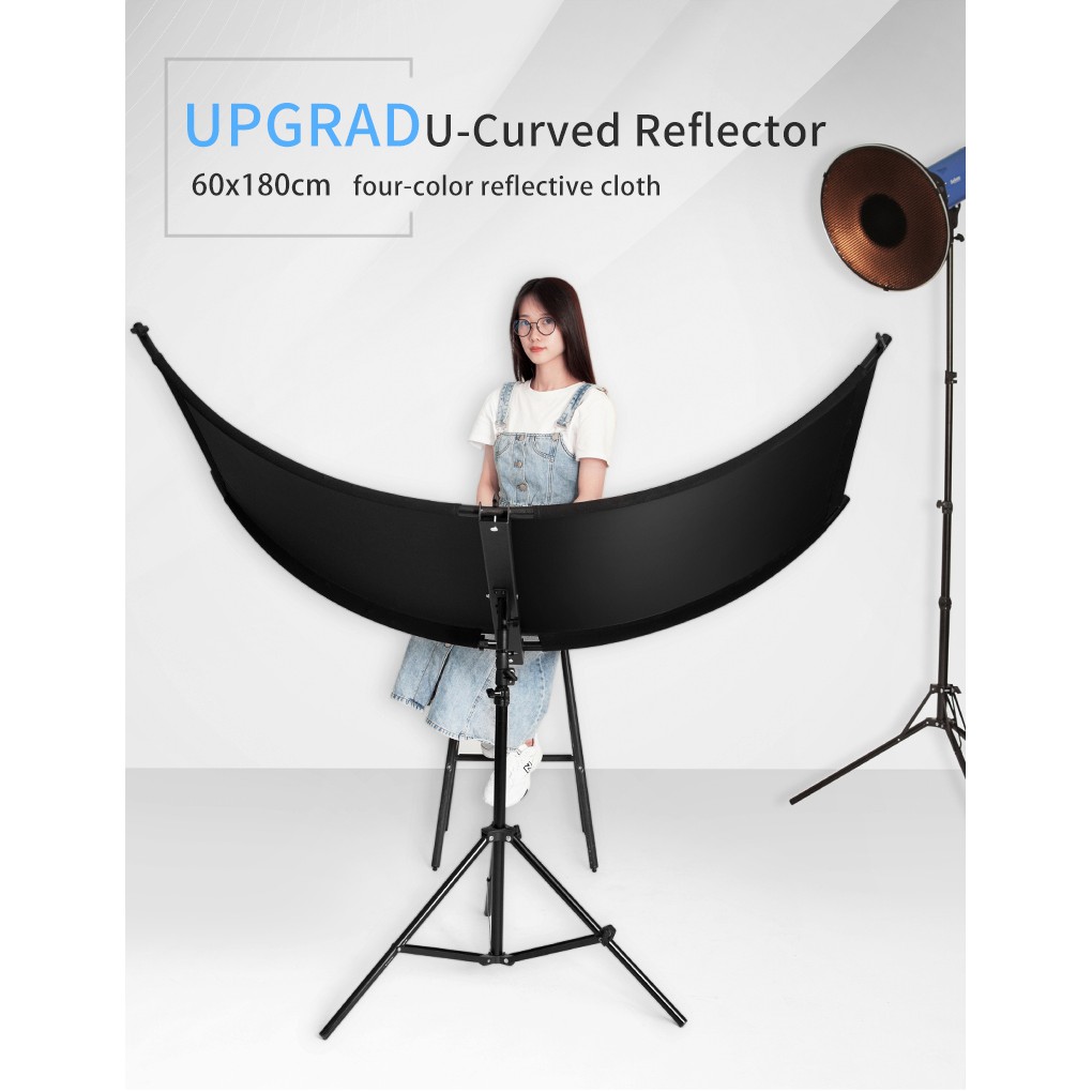 Selens U-shaped Curved Reflector Studio Light Reflector with Four Color ...