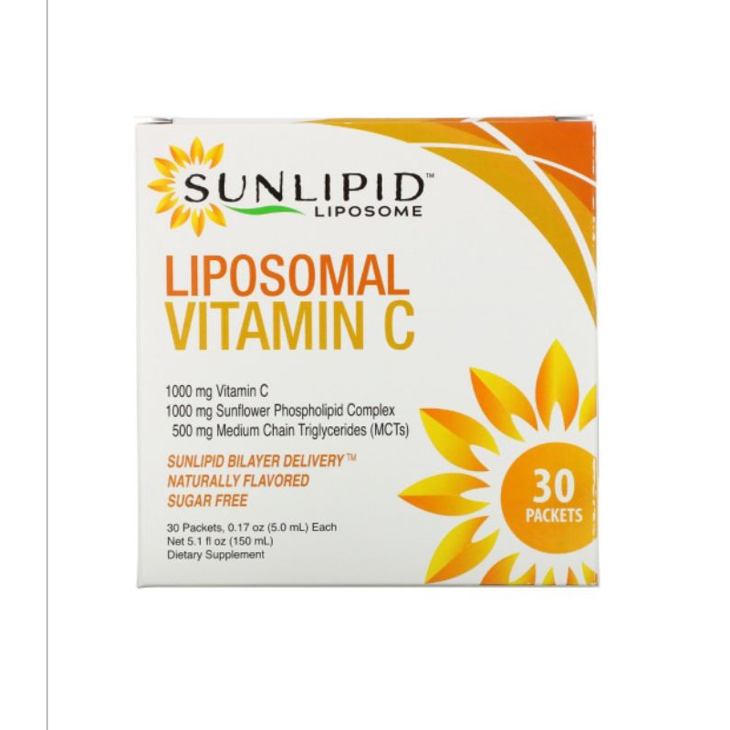 SunLipid Liposomal Vitamin C, Naturally Flavored, 30 Packets, 0.17 oz (5.0 ml) Each | Shopee ...