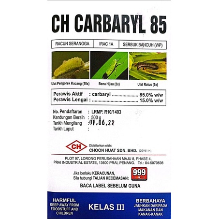 CH CARBARYL 85 Racun Serangga 500g round up kulat | Shopee Malaysia