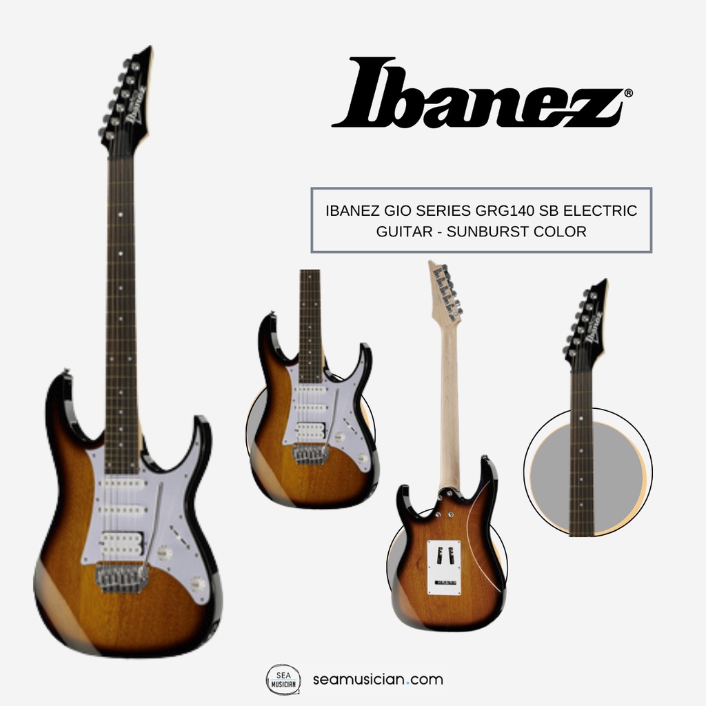 IBANEZ GIO SERIES GRG140 SB ELECTRIC GUITAR WITH MAPLE NECK AND POPLAR BODY - SUNBURST COLOR ...