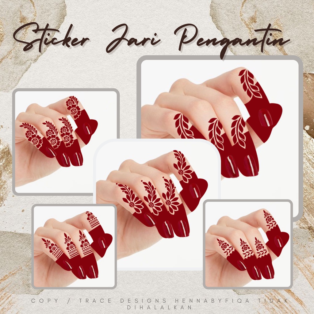 Sticker Inai Celup Pengantin Simple/Sticker Henna Murah Pengantin ...