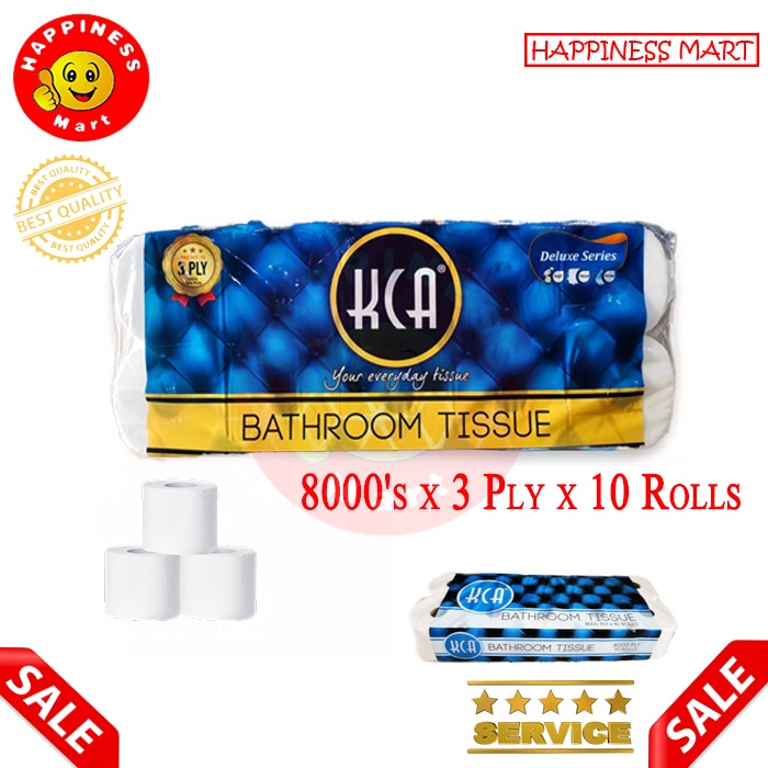 💐HAPPINESS💐 KCA Bathroom Tissue Roll Soft And Hygienic ( 8000s x 3 PLY ...