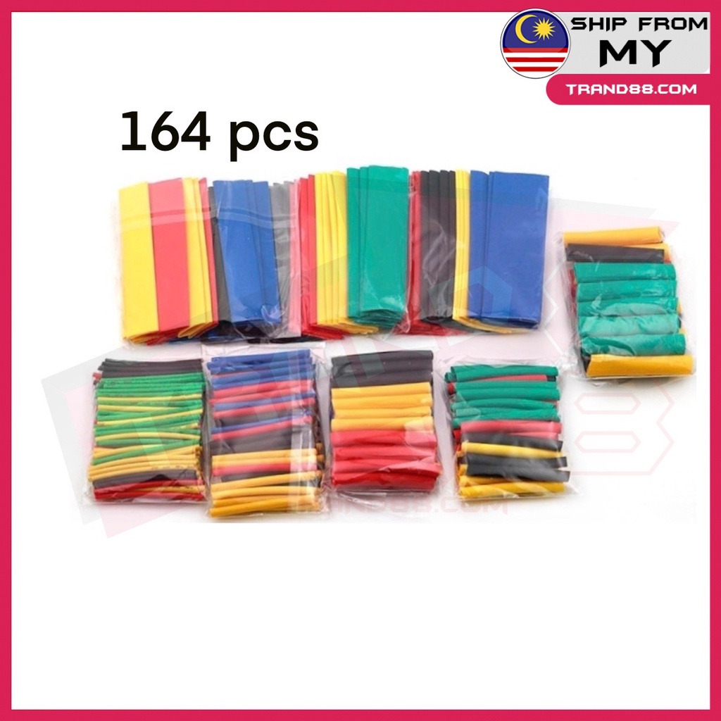 164pcs /328pcs / 530pcs Polyolefin Heat Shrink Tube Assorted Shrinking ...